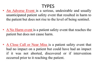 Near miss & sentile events.pptx | First Aid | Injuries