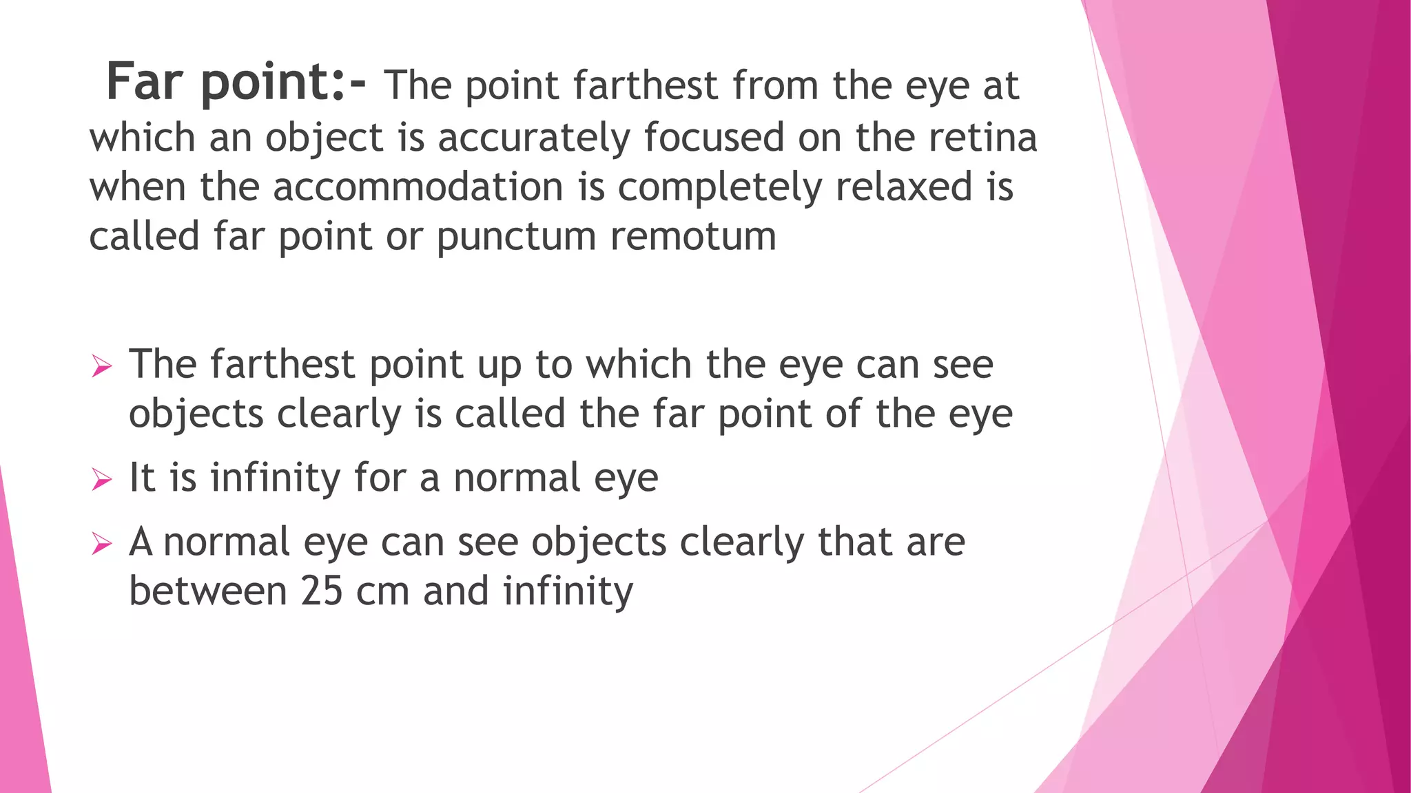 Near point and far point of accommodation | PPTX