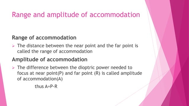 Near point and far point of accommodation | PPTX | Eye and Vision ...