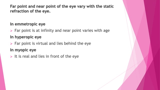 Near point and far point of accommodation | PPTX | Eye and Vision ...