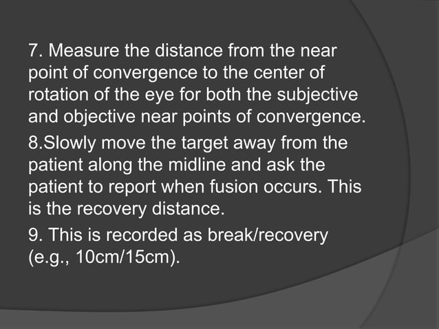 Near point of convergence | PPTX | Eye and Vision Conditions | Diseases ...