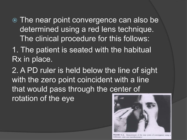 Near point of convergence | PPTX | Eye and Vision Conditions | Diseases ...