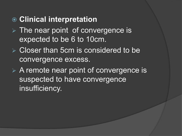 Near point of convergence | PPTX | Eye and Vision Conditions | Diseases ...