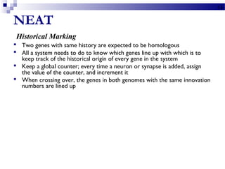 Evolving Neural Networks through Augmenting Topologies NEAT | PPT