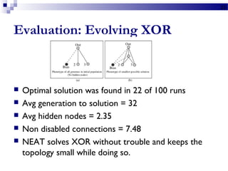 Evolving Neural Networks through Augmenting Topologies NEAT | PPT