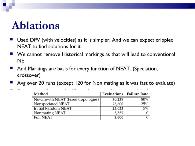 Evolving Neural Networks through Augmenting Topologies NEAT | PPT