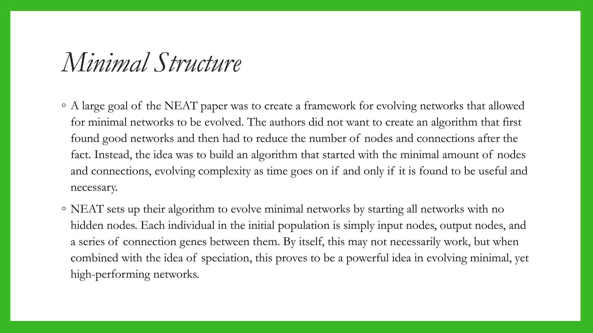 Neat Neuroevolution Of Augmenting Topologies Pptx