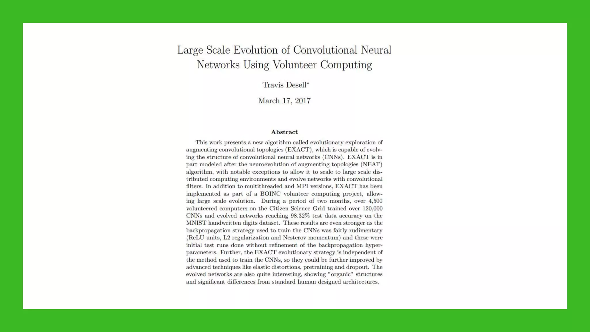 NEAT: Neuroevolution of Augmenting Topologies | PPTX