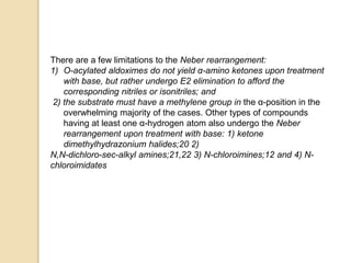 Neber rearrgment | PPTX | Chemistry | Science