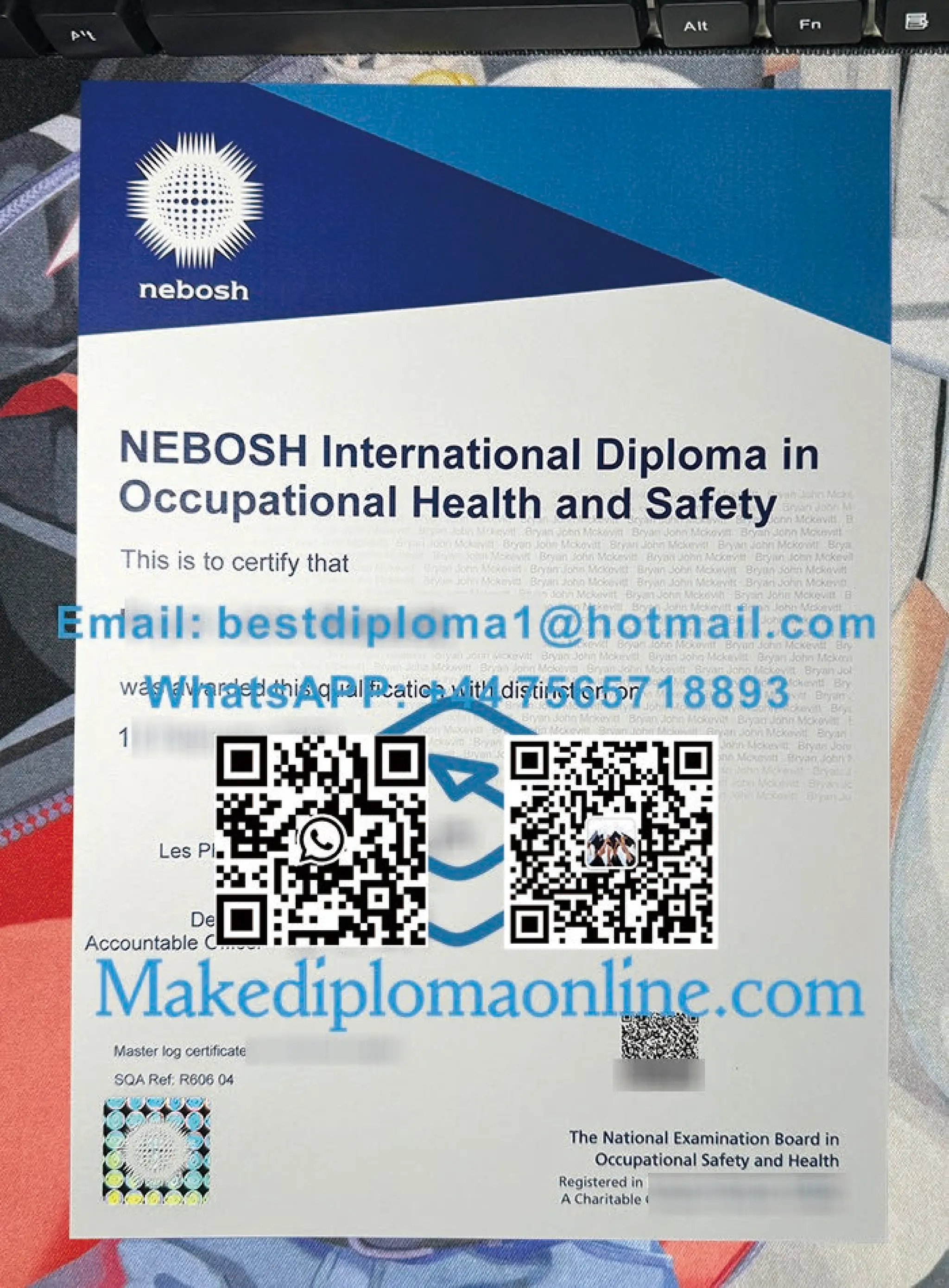 Nebosh Certificate, NEBOSH International Diploma in Occupational Health and Safety Certificate | PDF
