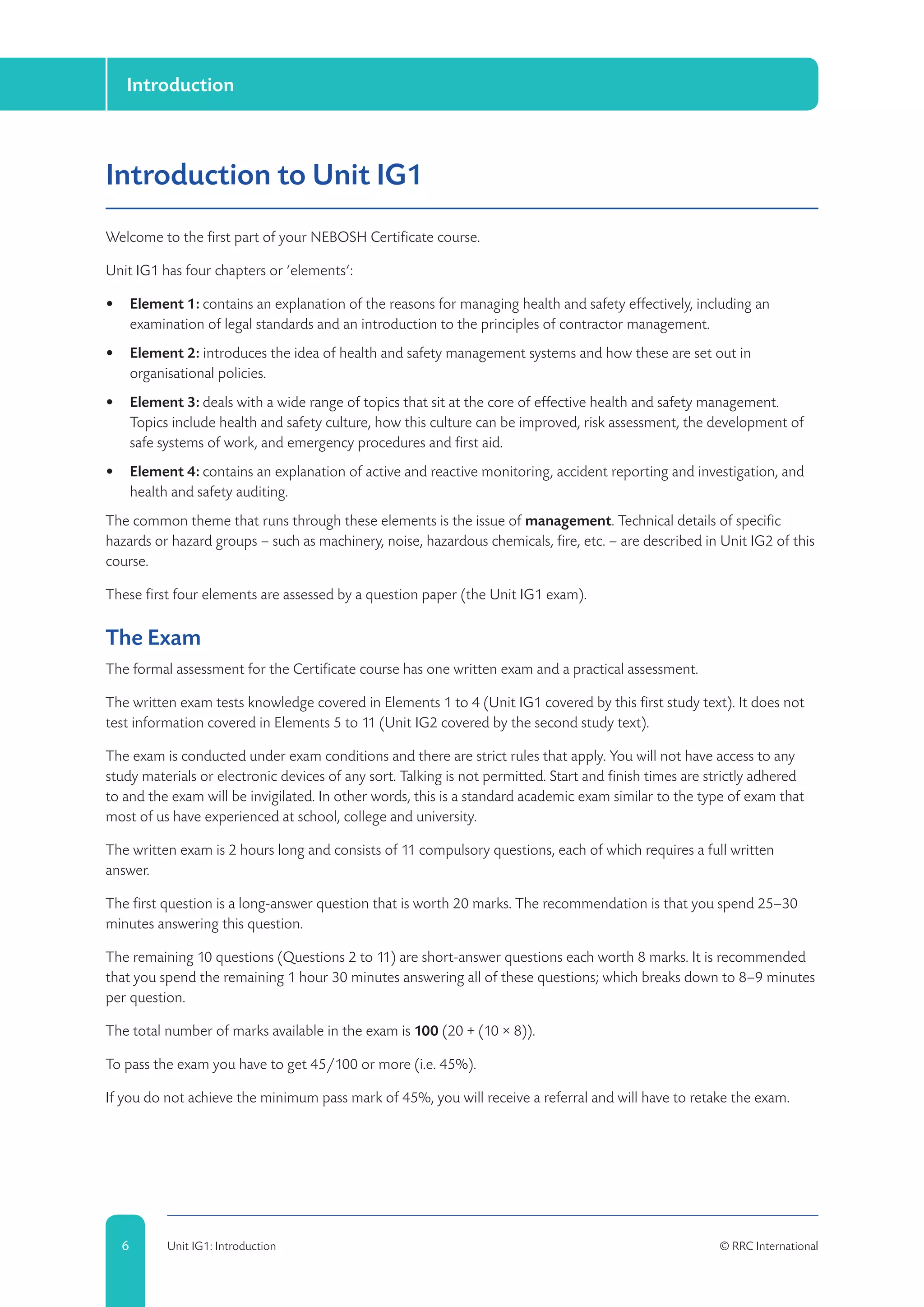 NEBOSH Unit IG1 | PDF | Medical Health