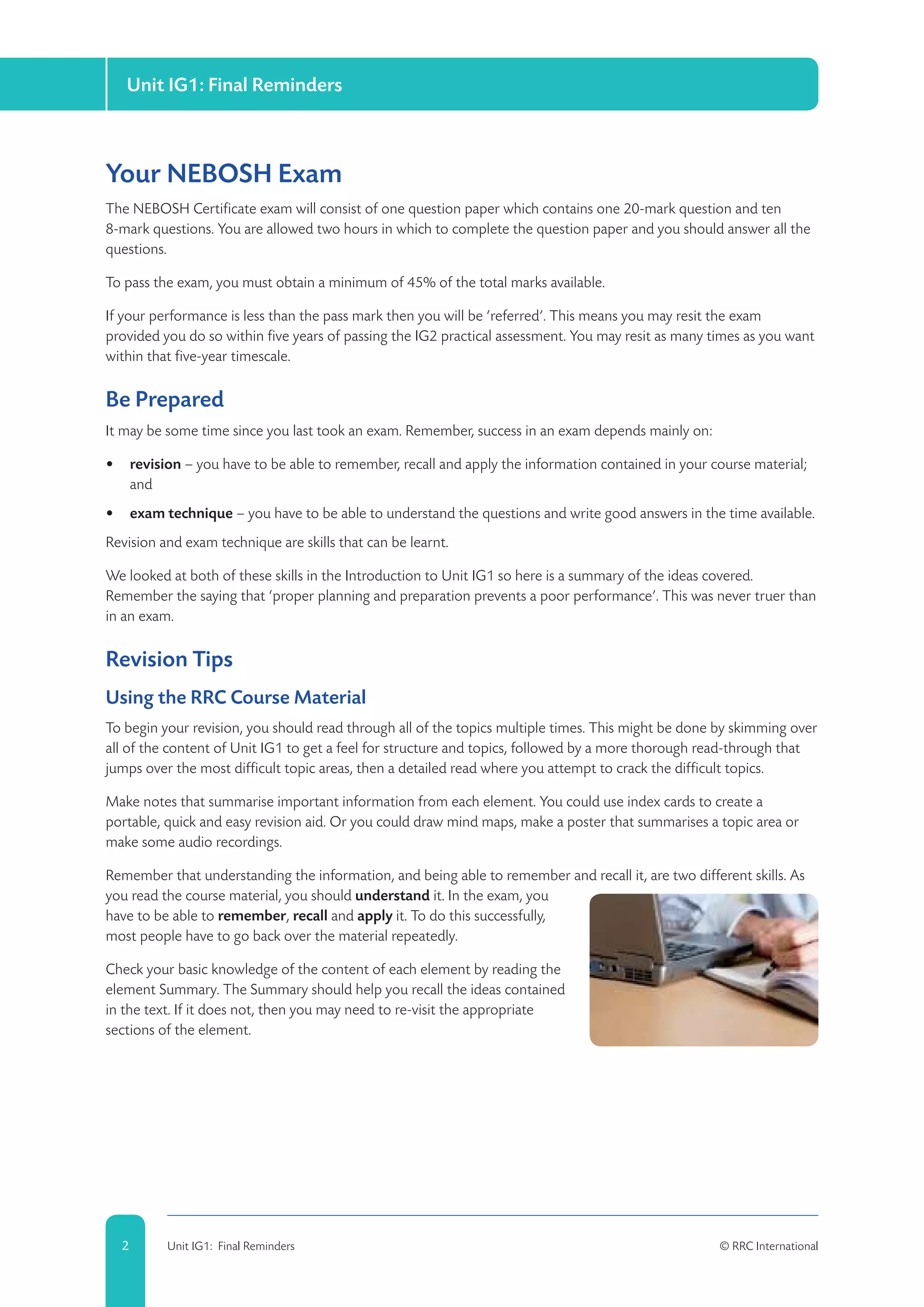 NEBOSH Unit IG1 | PDF