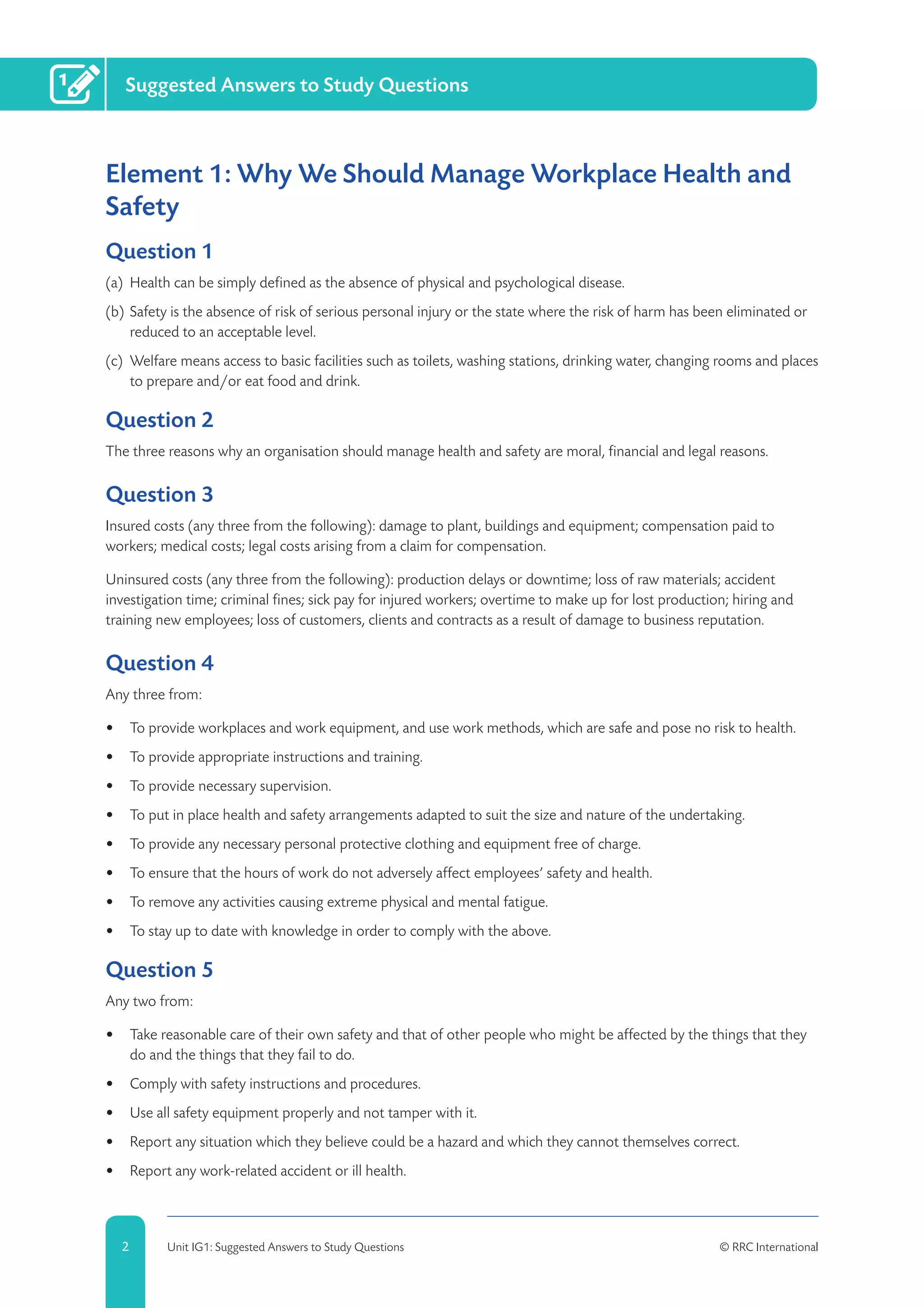 NEBOSH Unit IG1 | PDF