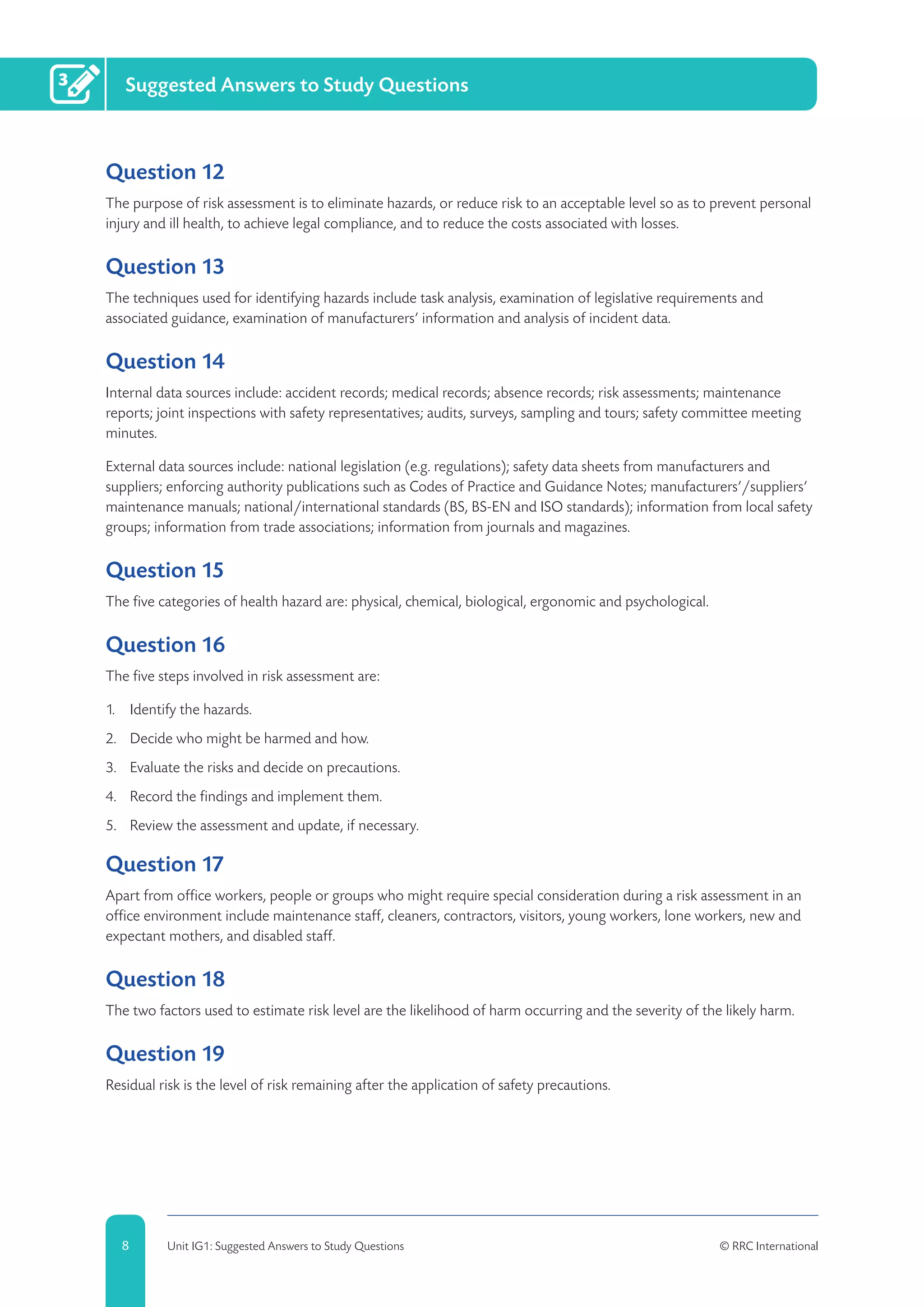 NEBOSH Unit IG1 | PDF