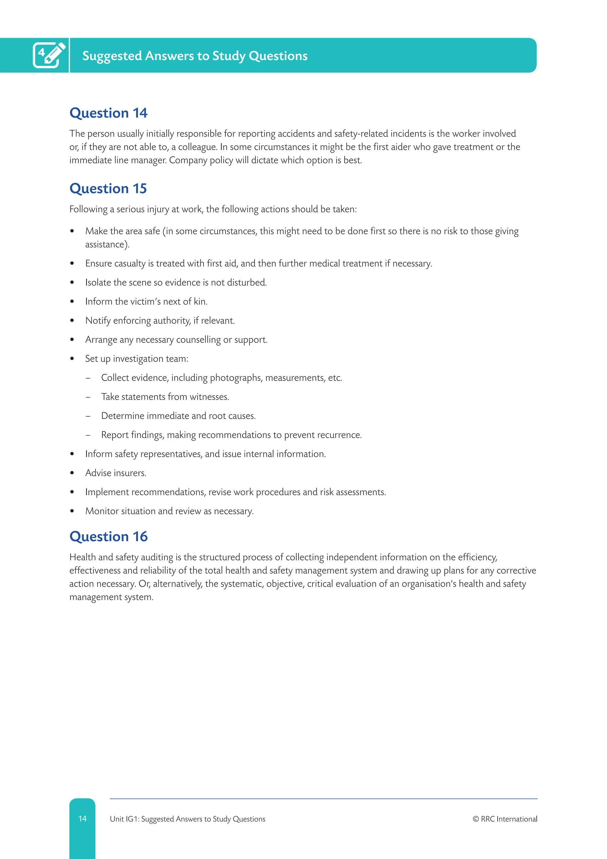 NEBOSH Unit IG1 | PDF