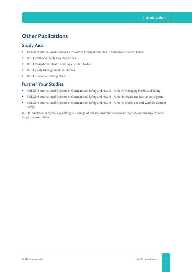 NEBOSH Unit IG1 | PDF | Medical Health