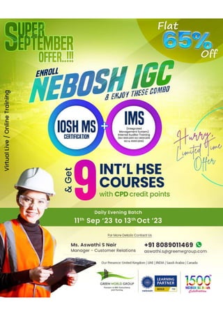 Virtual Live Training Nebosh IGC with 9 Intl Courses - GWG | PDF