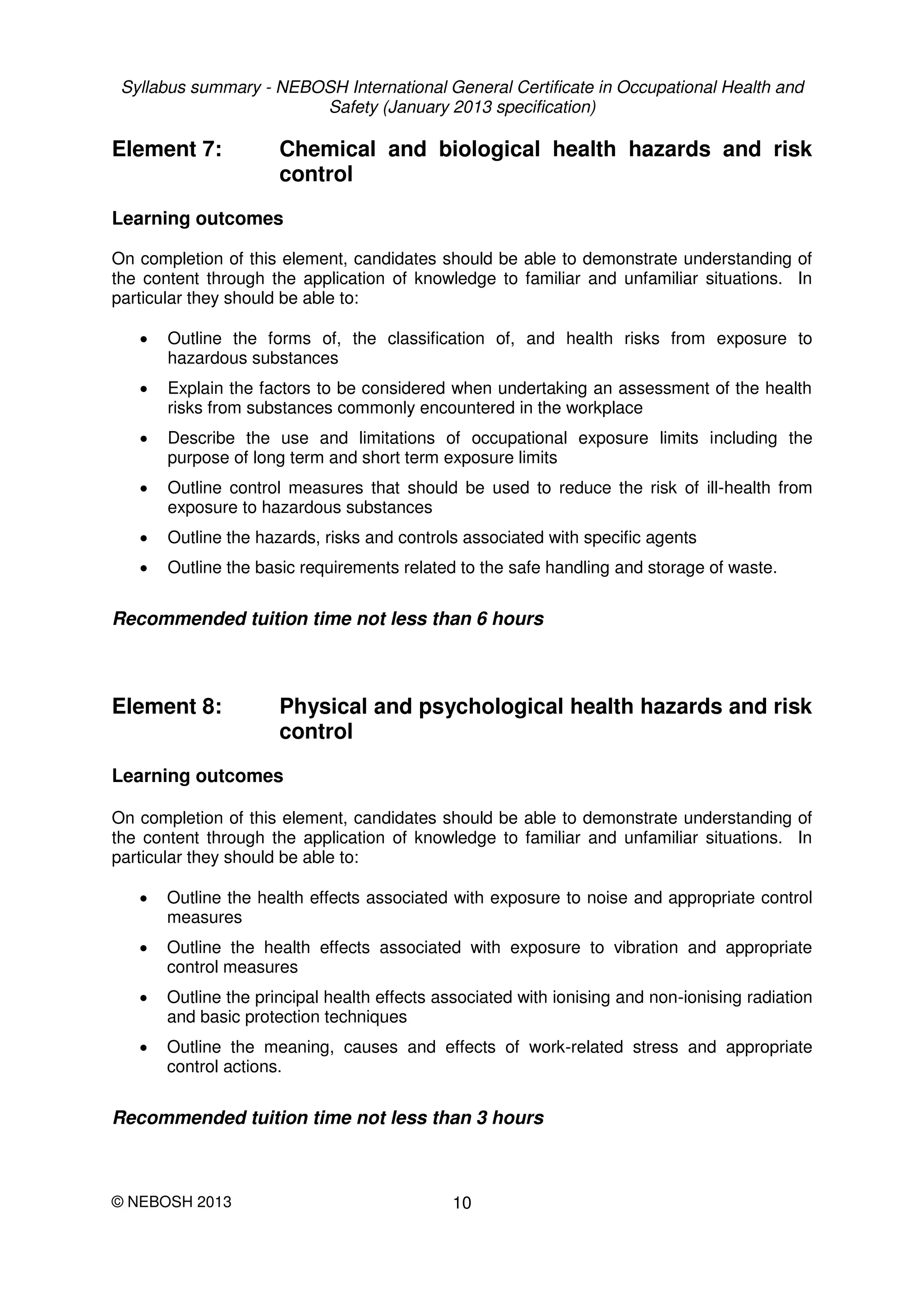 NEBOSH -INTERNATIONAL GENERAL CERTIFICATE IN OCCUPATIONAL SAFETY AND ...