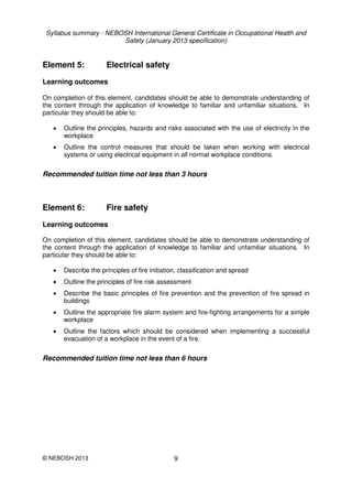 NEBOSH -INTERNATIONAL GENERAL CERTIFICATE IN OCCUPATIONAL SAFETY AND ...