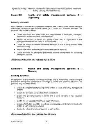 NEBOSH -INTERNATIONAL GENERAL CERTIFICATE IN OCCUPATIONAL SAFETY AND ...