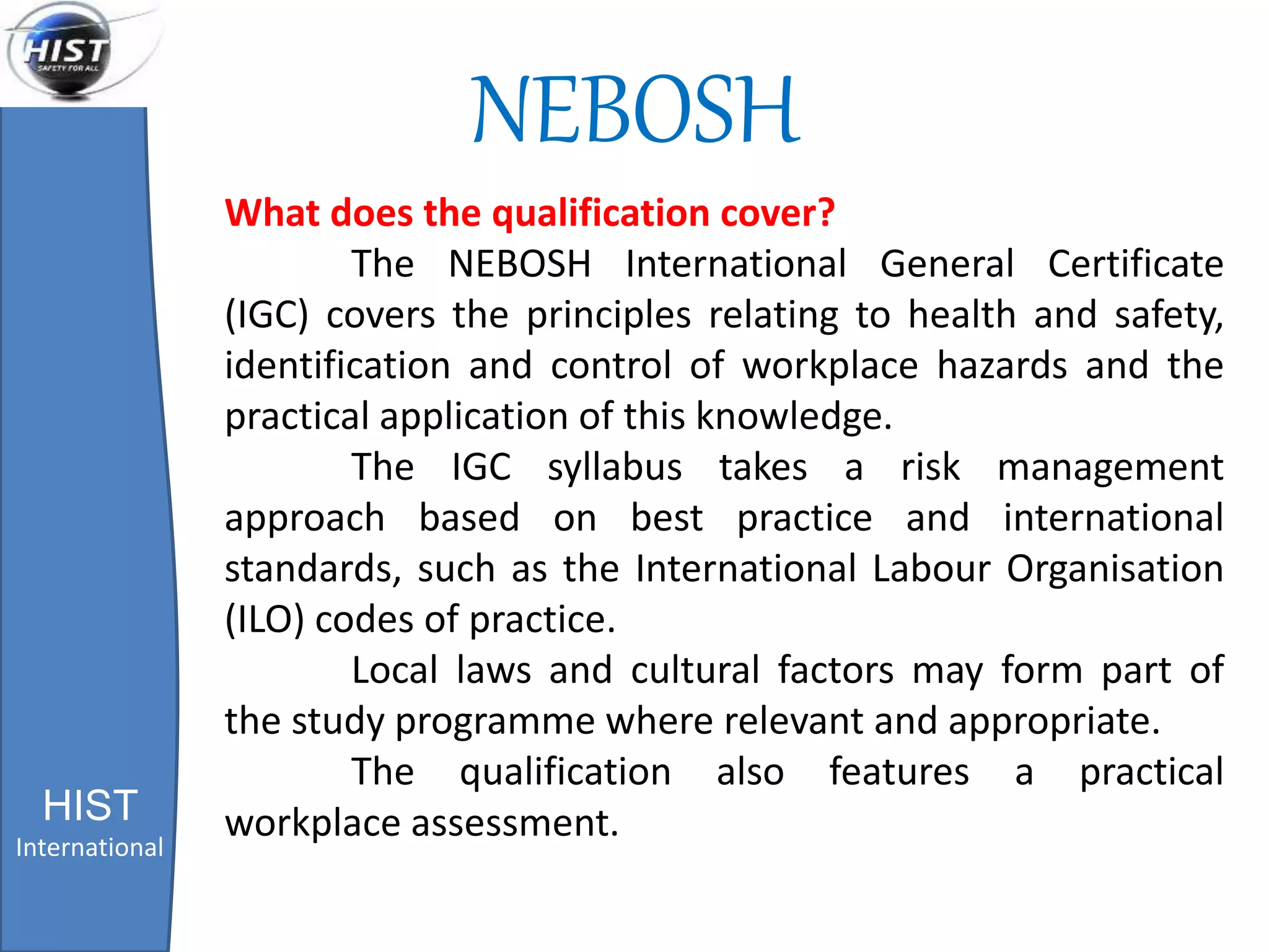 Nebosh overview | PPTX