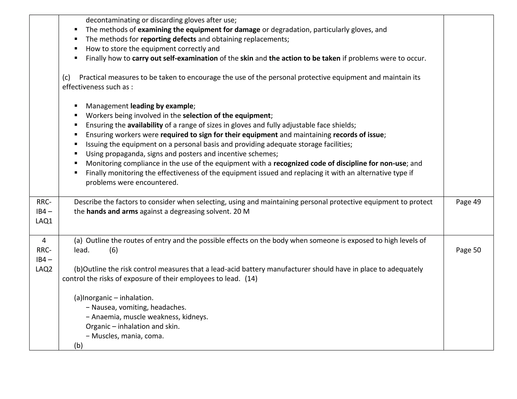 Nebosh unit ib questions ans matrix | PDF