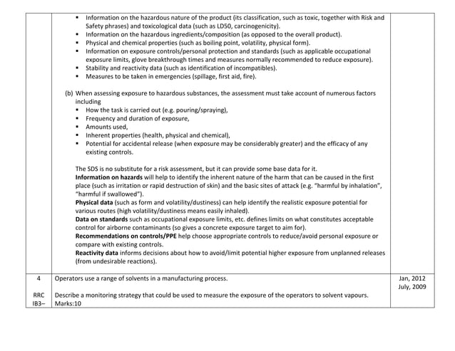 Nebosh unit ib questions ans matrix | PPT