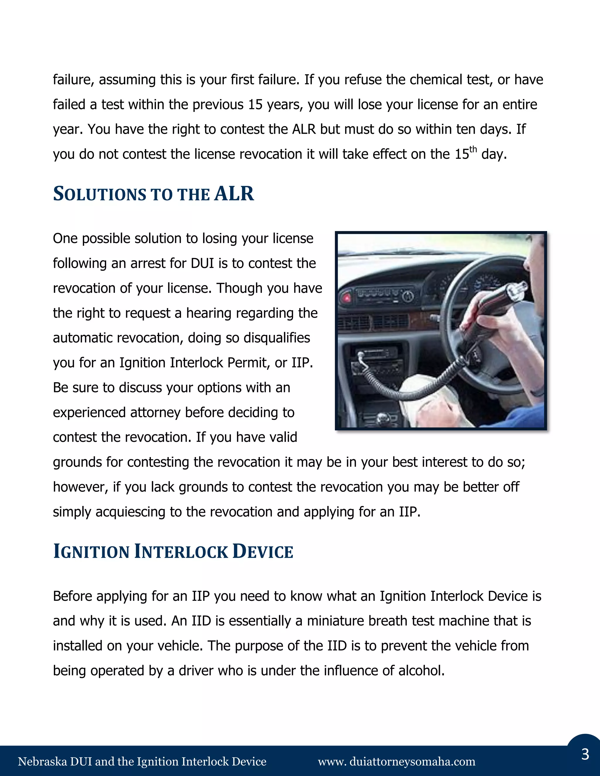 Nebraska DUI and the Ignition Interlock Device | PDF