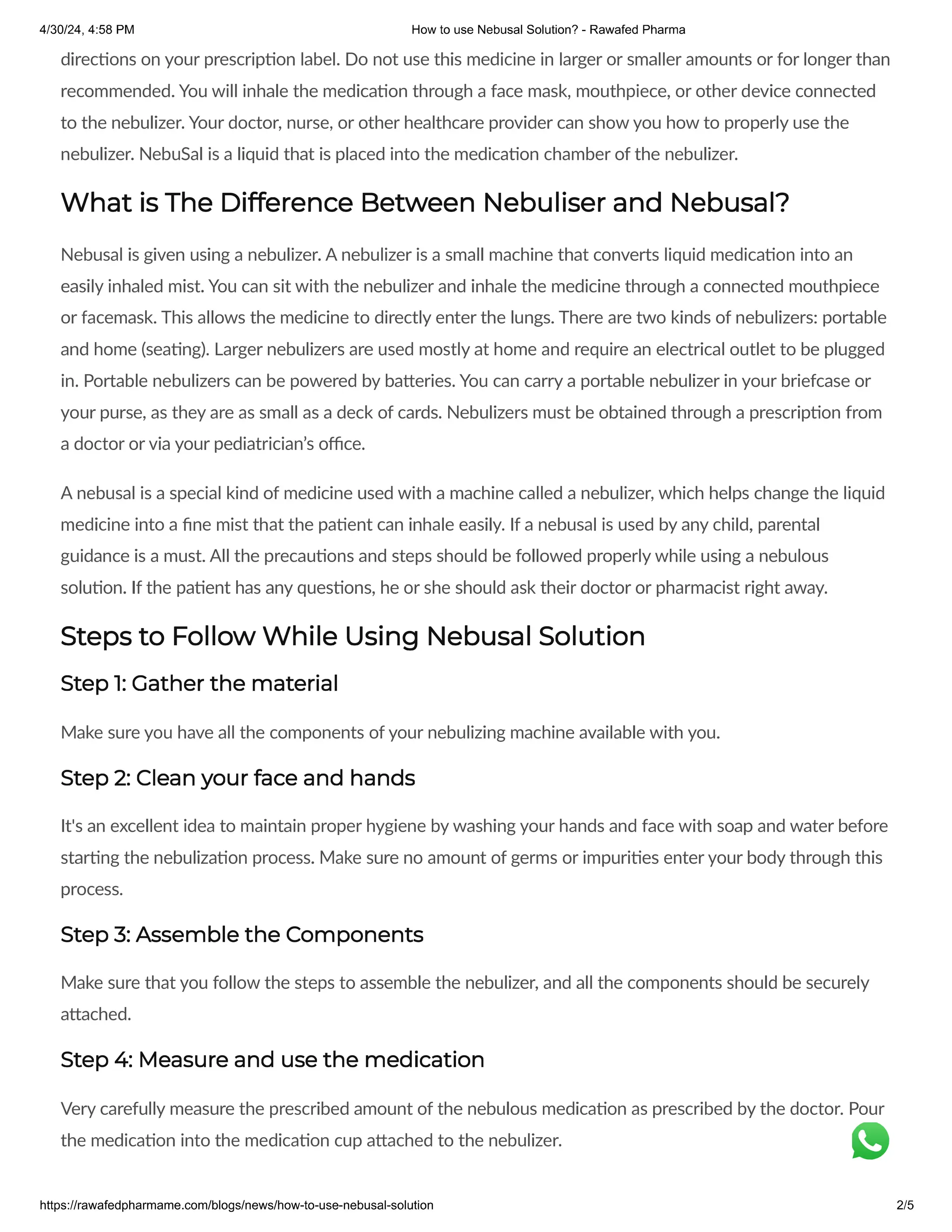 How to use Nebusal Solution - Rawafed Pharma | PDF | Free Download