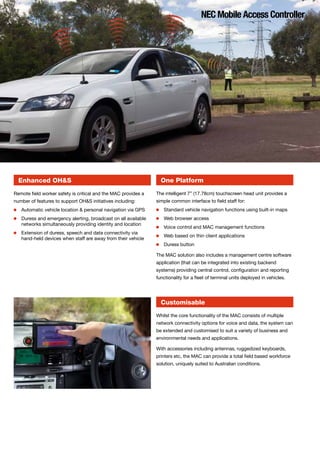 Nec mobile-access-controller-brochure | PDF | Operating Systems ...