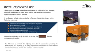 NEC4 Toolkit presentation for contractss | PPTX | Construction Industry ...