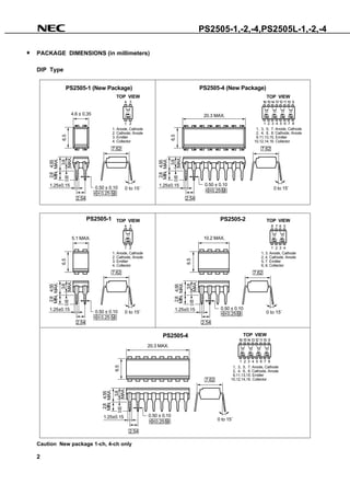 Original Opto PS2505-1 PS2505 NEC2505 2505 DIP-4 New NEC | PDF