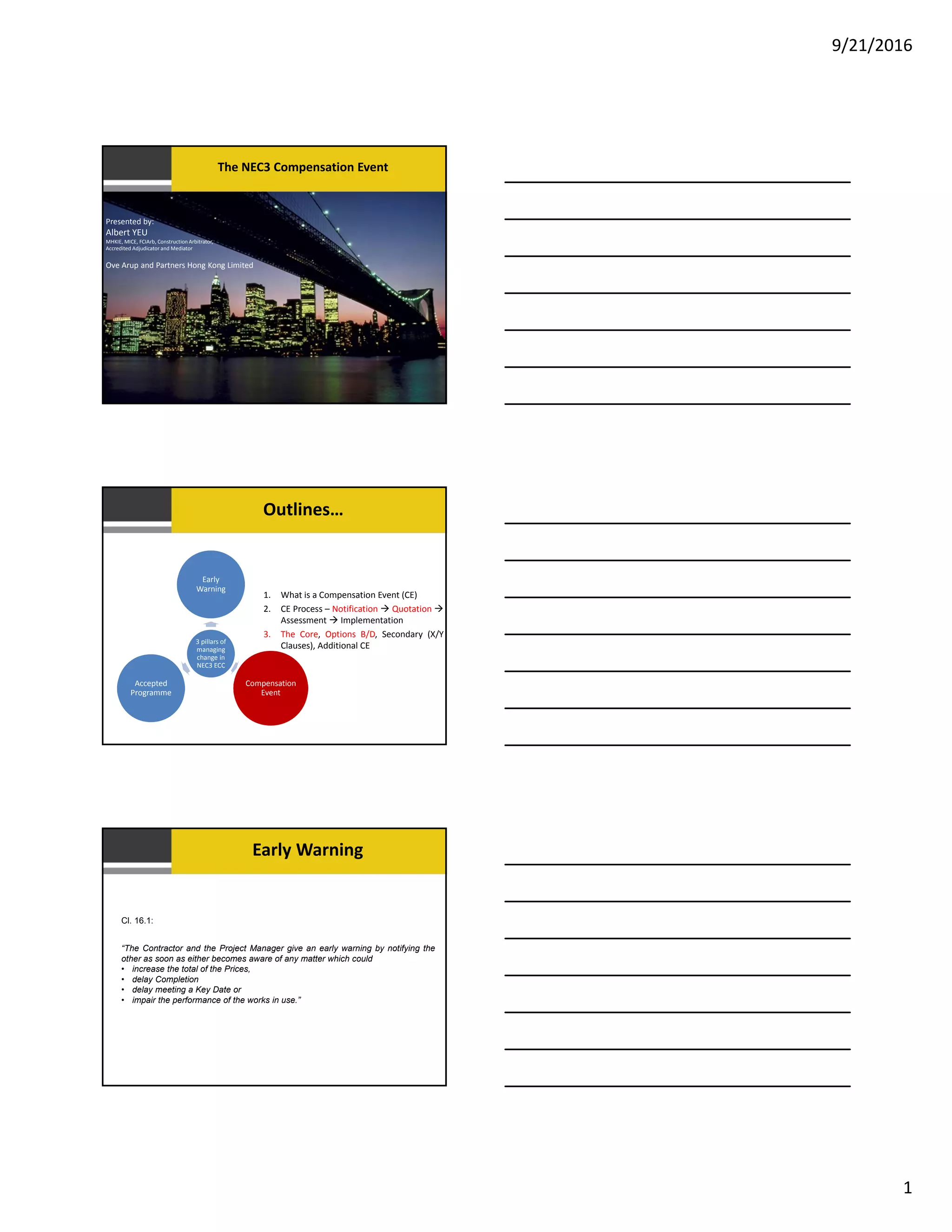 NEC3 compensation events | PDF