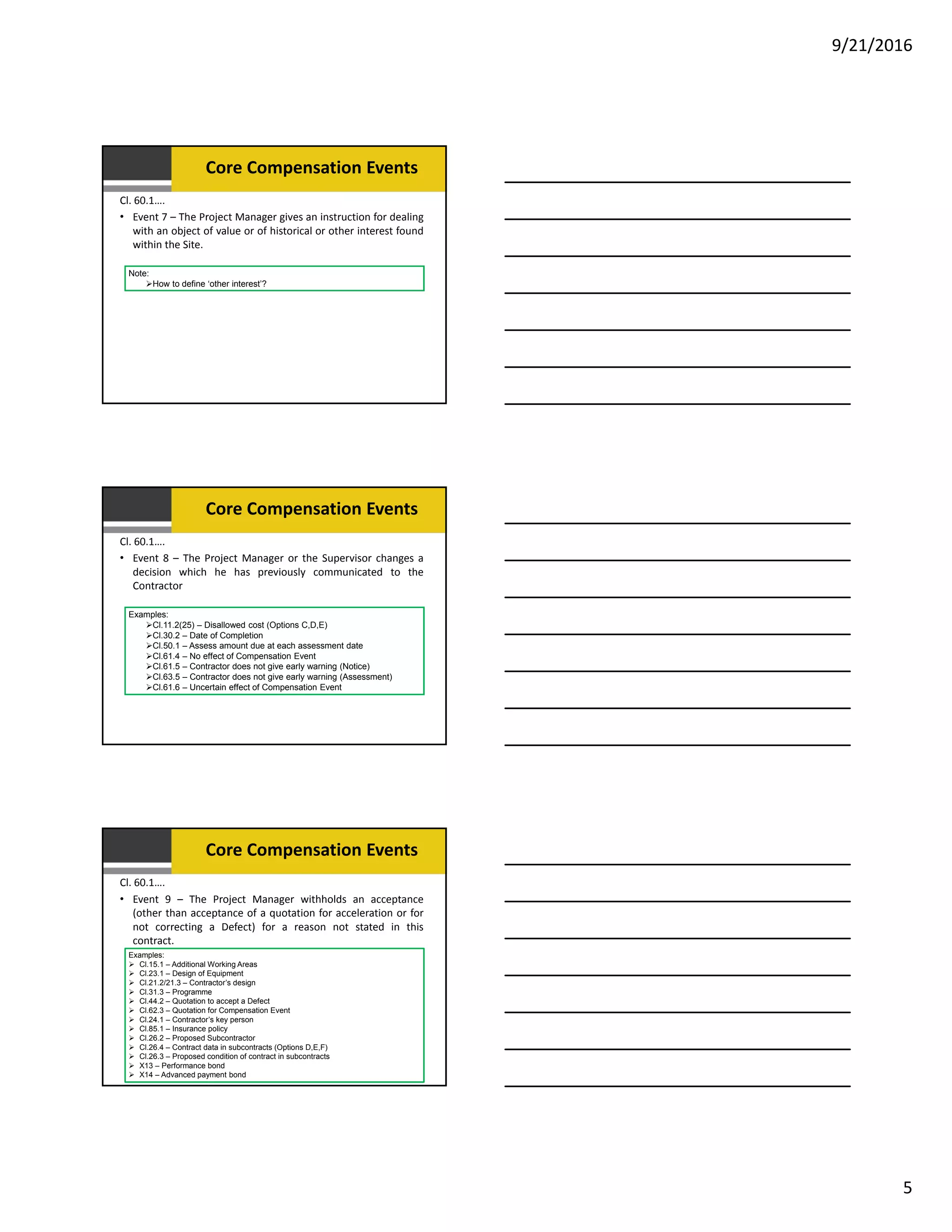 NEC3 compensation events | PDF