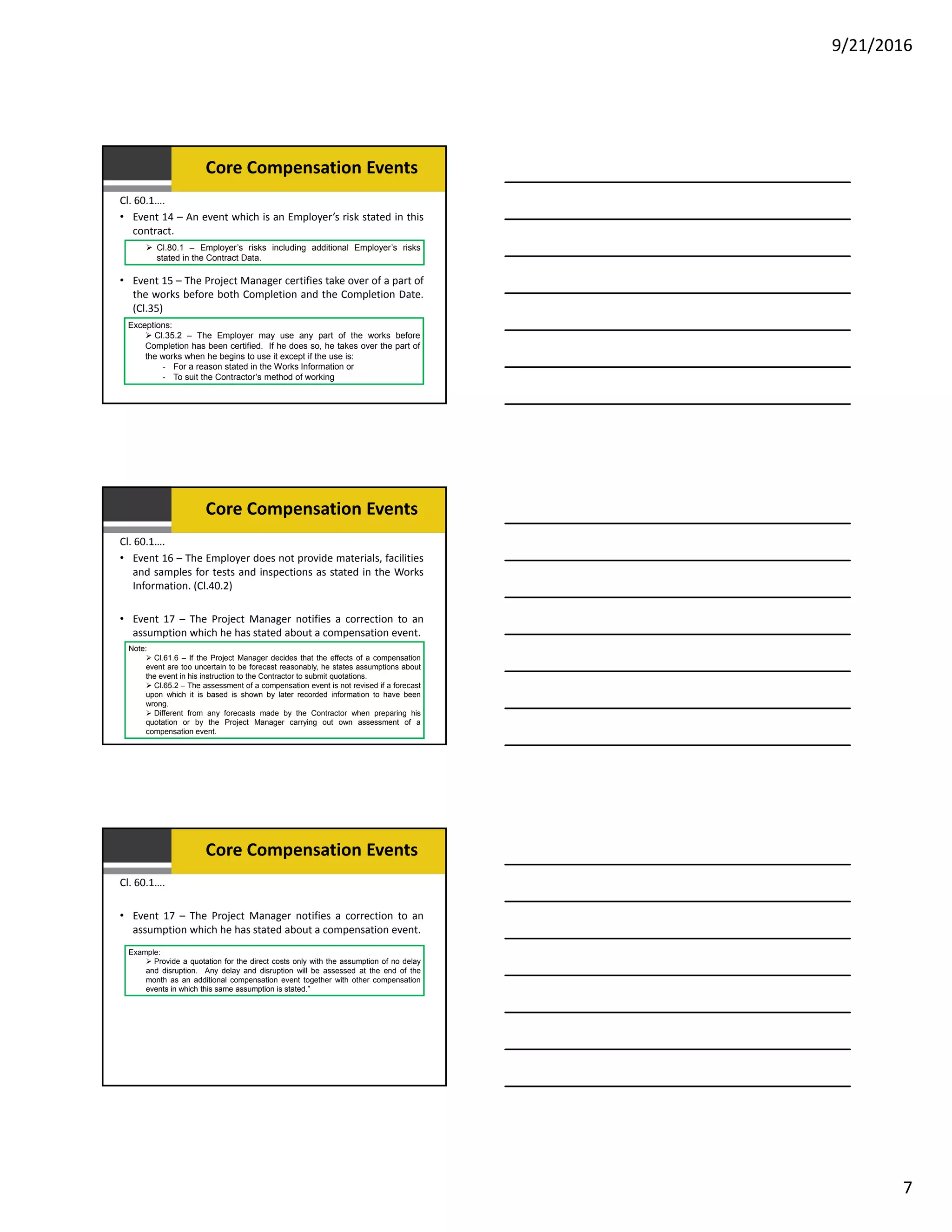 NEC3 compensation events | PDF