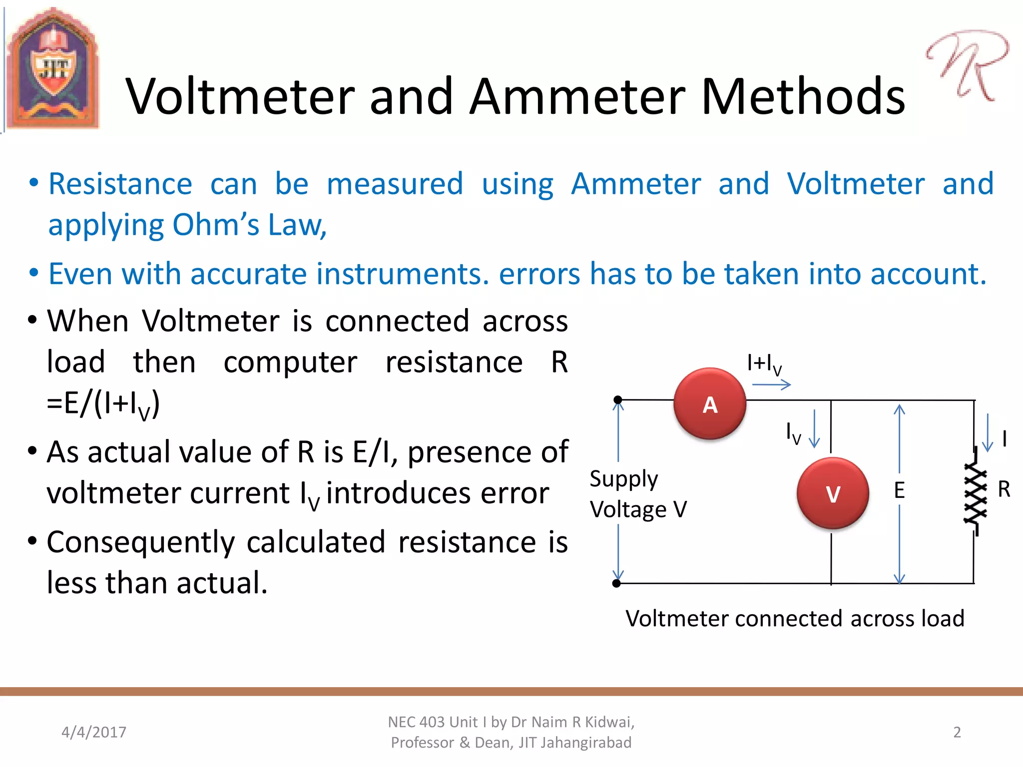 Resistance measurement; DC bridges | PPT
