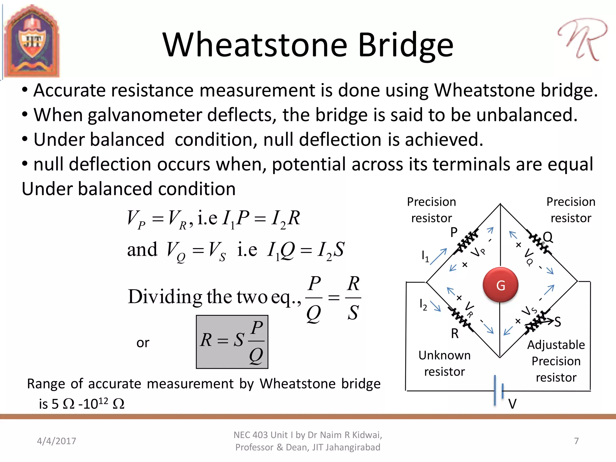 Resistance measurement; DC bridges | PPT