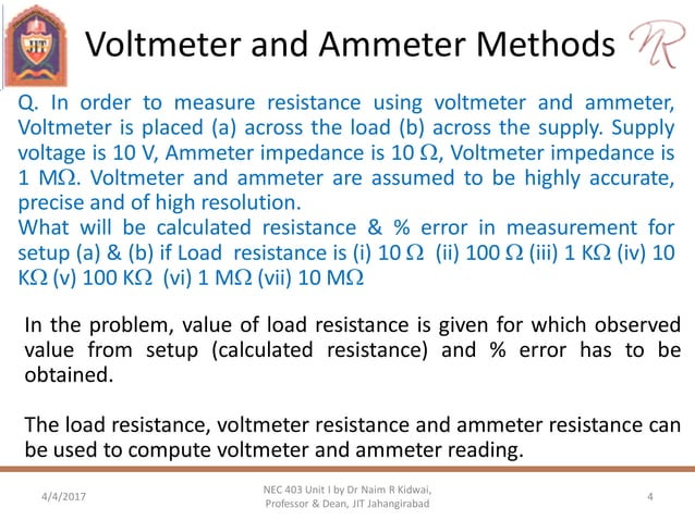 Resistance measurement; DC bridges | PPT