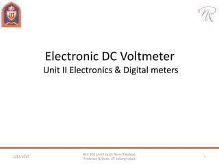 Electronic DC Voltmeter using PMMC | PDF