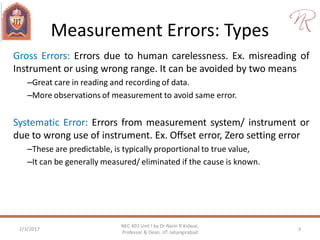 Measurement errors, Statistical Analysis, Uncertainty | PDF