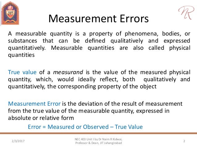Measurement errors, Statistical Analysis, Uncertainty