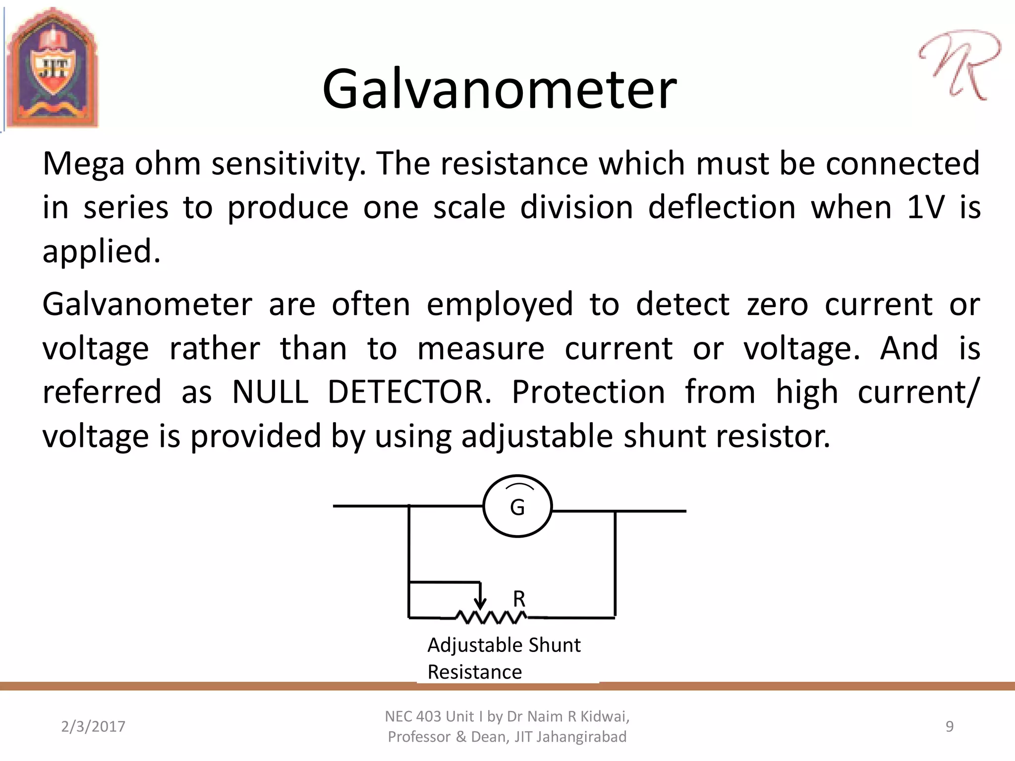 PMMC instruments, Galvanometer, DC Voltmeter, DC Ammeter | PDF