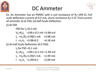 PMMC instruments, Galvanometer, DC Voltmeter, DC Ammeter | PDF