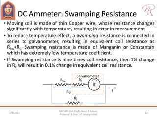 PMMC instruments, Galvanometer, DC Voltmeter, DC Ammeter | PDF