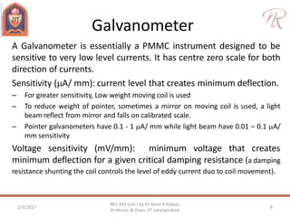 PMMC instruments, Galvanometer, DC Voltmeter, DC Ammeter | PDF