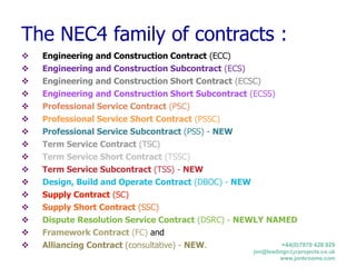 NEC4: The good, the bad, and the ugly, Part 1: Contract strategy changes webinar, 14 November ...