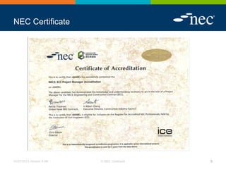 NEC4 Project Manager Accreditation Post-training Arrangement | PPTX