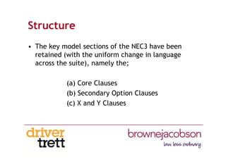 NEC4 overview: key changes and impacts - Birmingham, September 2017 | PDF