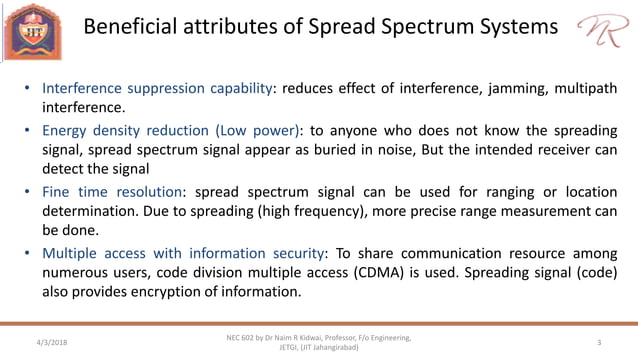 spread spectrum communication | PDF | Digital Audio | Computer Software and Applications