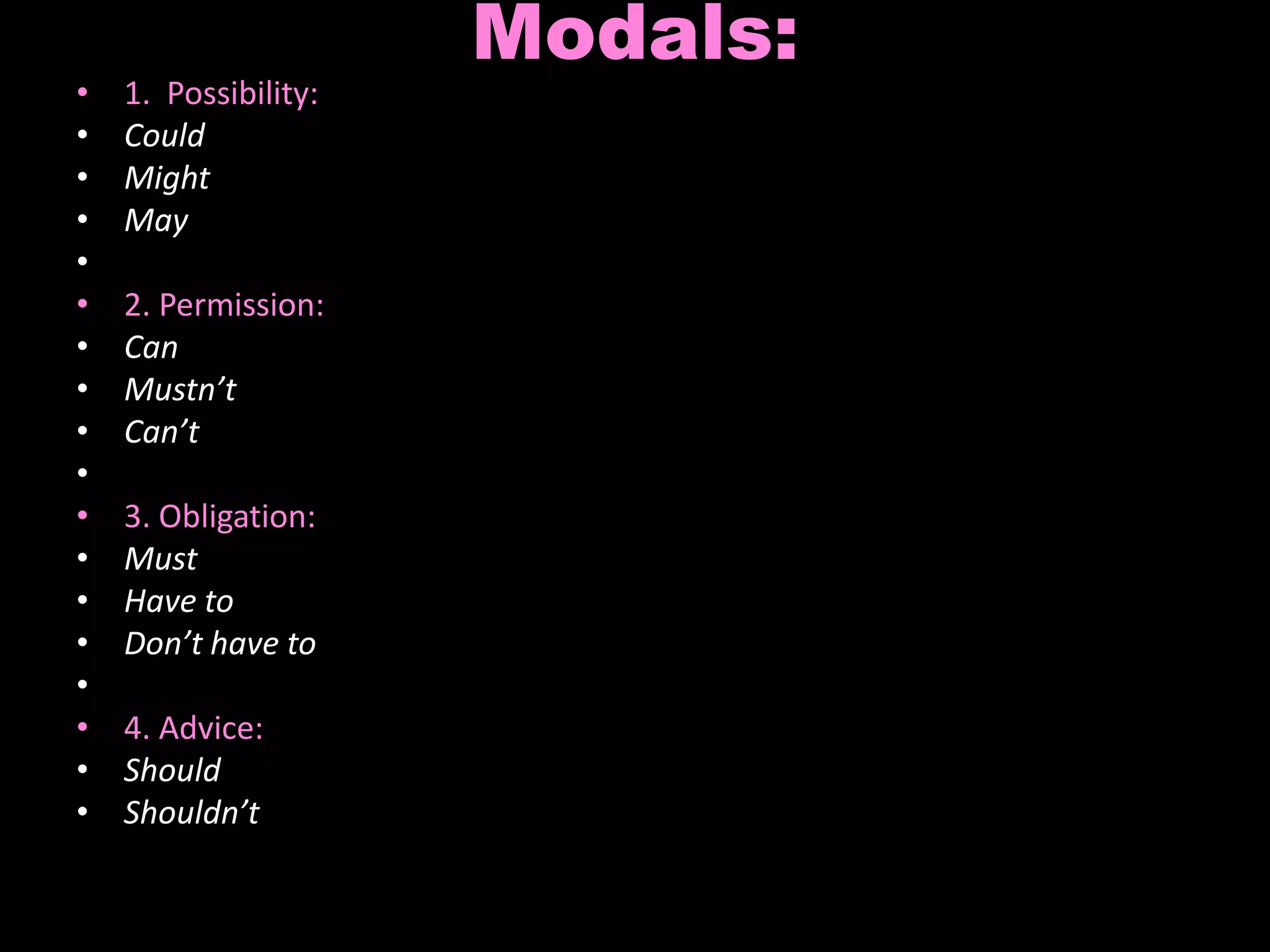 Modals: Role plays/questions | PPT